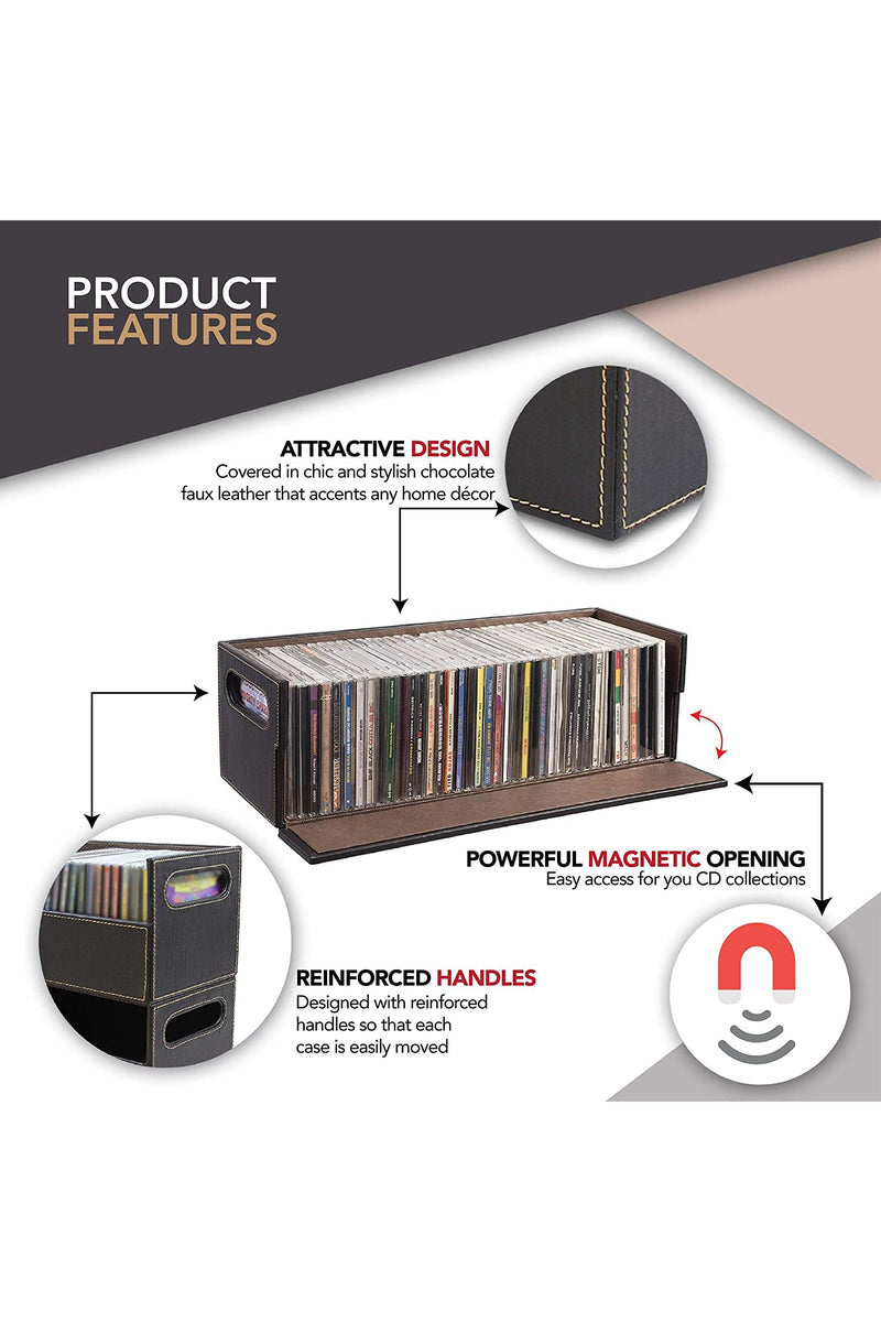 Stock Your Home CD Storage Box with Powerful Magnetic Opening - CD Tra