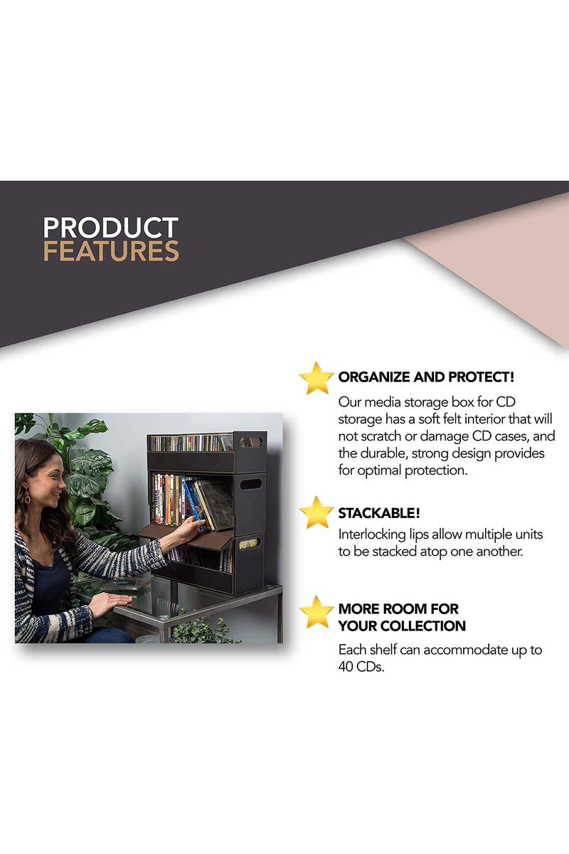 Stock Your Home CD Storage Box with Powerful Magnetic Opening - CD Tra